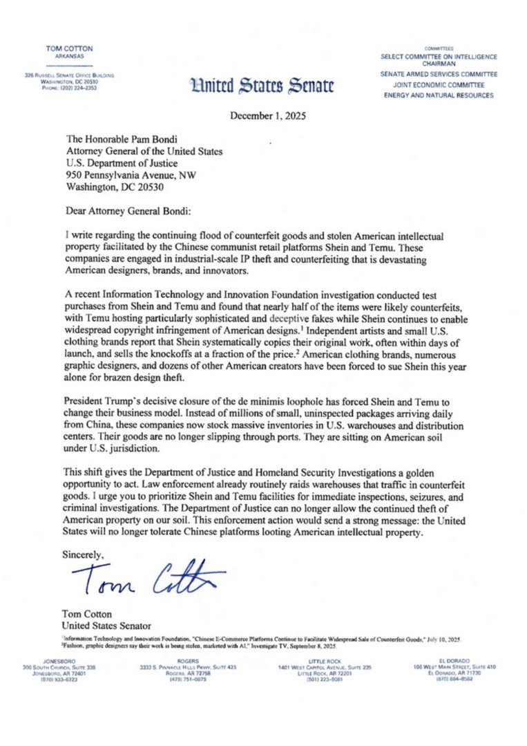 Shein, Temu face U.S. scrutiny over forced labour and IP theft ...